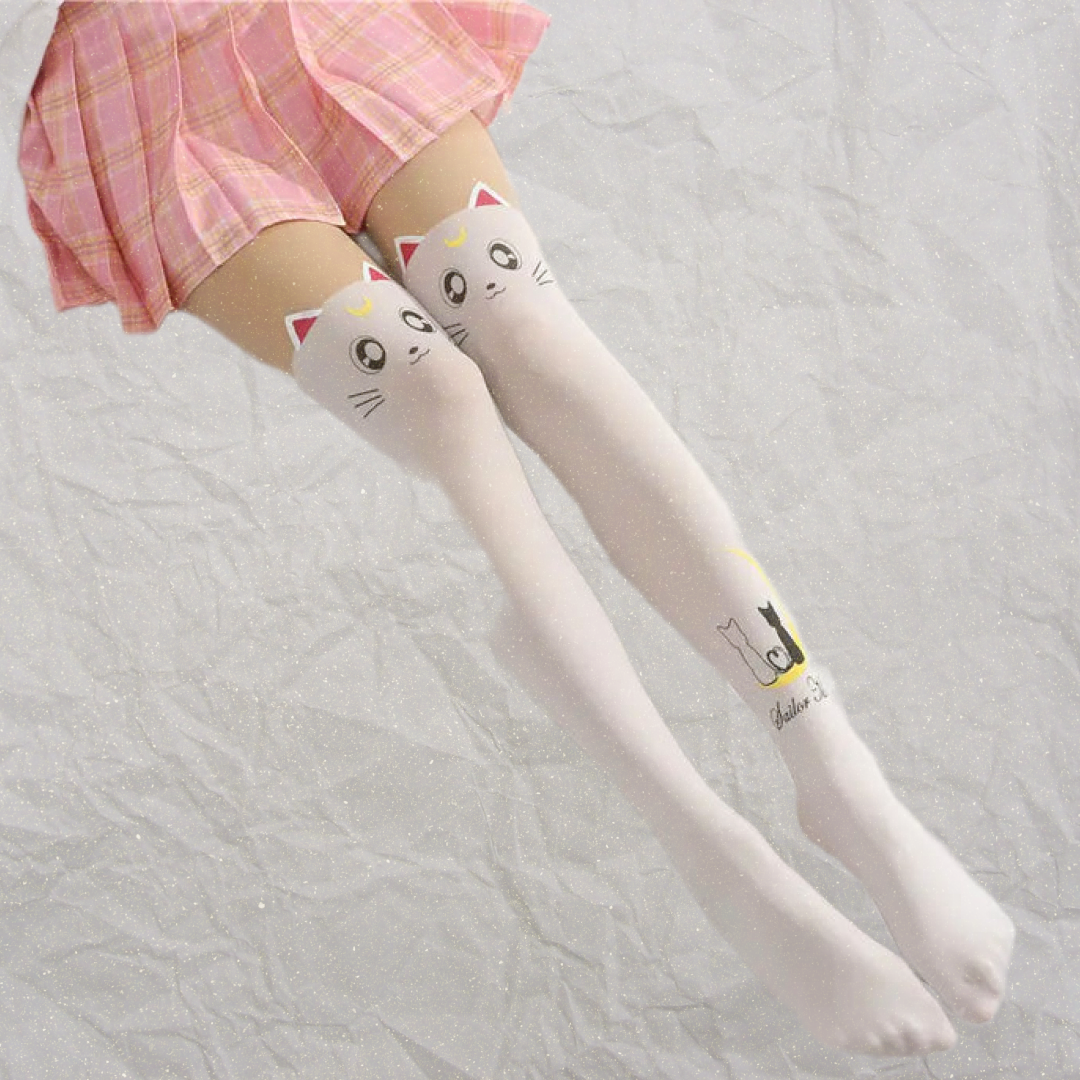 Embrace Feline Elegance with the Moonlit Whiskers Lolita Tights – Femboy stuff